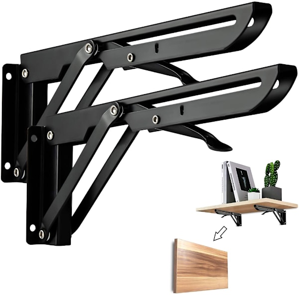 Set om Equerre Etagere mm hopfällbar hylla Fäste Heavy Duty Metal hopfällbar hylla Fäste