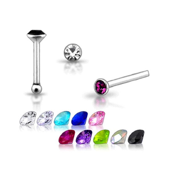 Köp 1st.Näspiercing i Sterling silver med 2mm. strass sten(R) 9 AB | Fyndiq