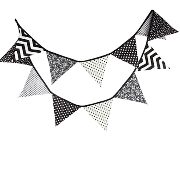 Köp Vimpel dekoration inredning kalas fest barnrum barn vimplar grå Vit ...