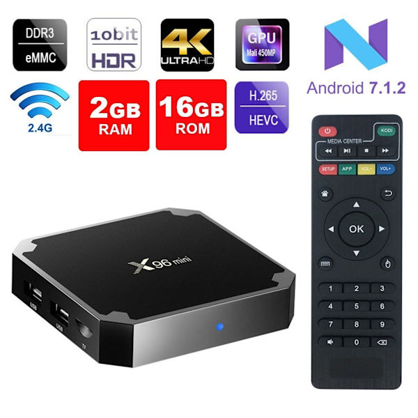 Köp 4K Full HD Mediaspelare x96 Mini - KODI, WiFi TV Box IPTV - 7.1 ...