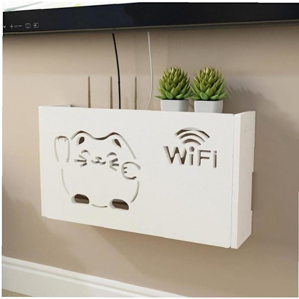 1 stk Wifi Router Opbevaringsbokse Wifi Cablag Kabel Stopper Væg ...