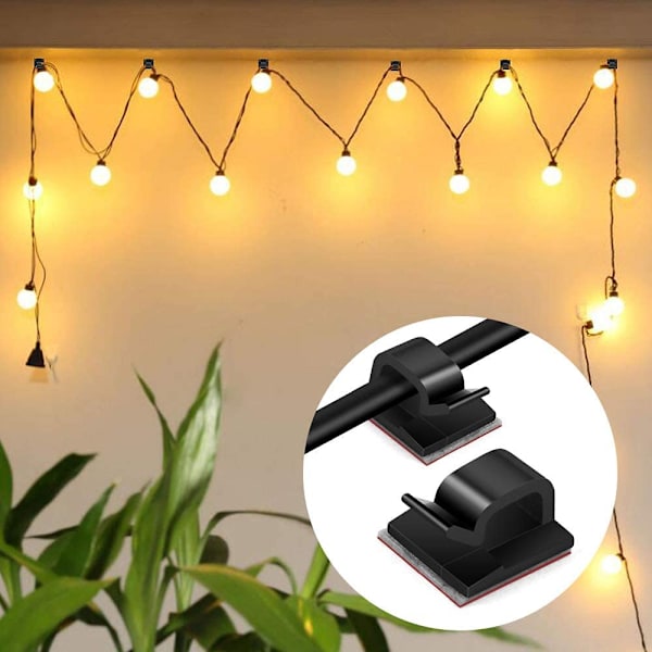 10 kpl mustat kaapelipidikkeet, tarranauhakiinnitys itsekiinnittyvä ...