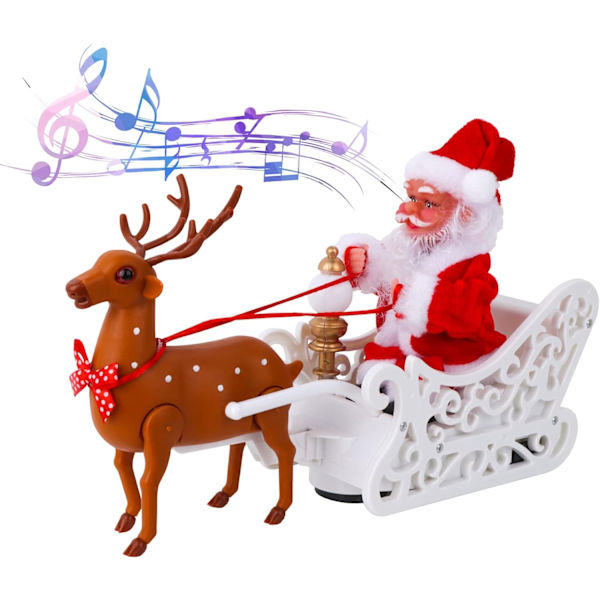 Juledekoration Julemand Musikalsk Rensdyrsvogn Julemand med Lys ...