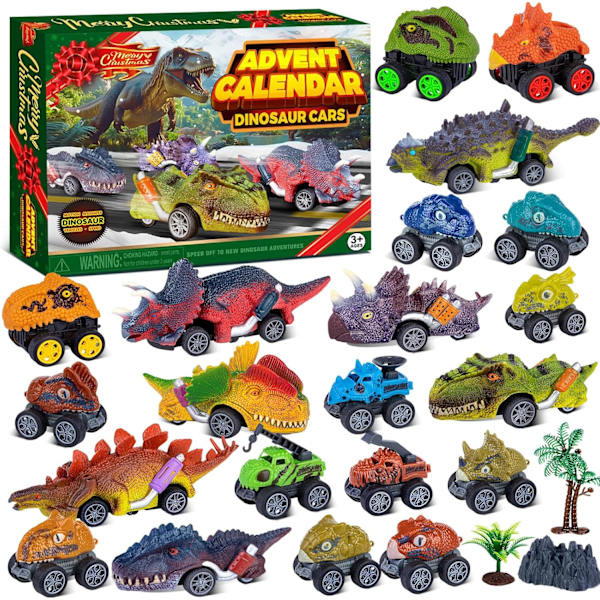 2025 Dinosaurie Bil Adventskalender för Pojkar, 24 Dagars Dra Tillbaka Monstertruck Set[JSR ...