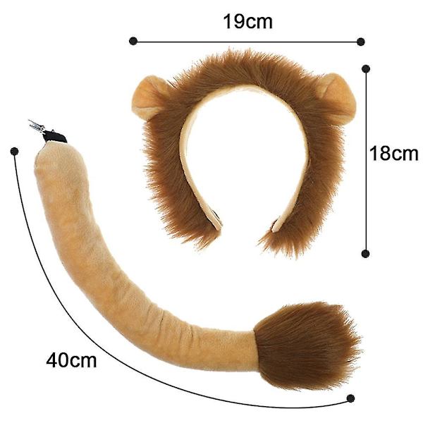 Løve ører og hale sæt Karneval dyreører pandebånd Børne løve kostume ...