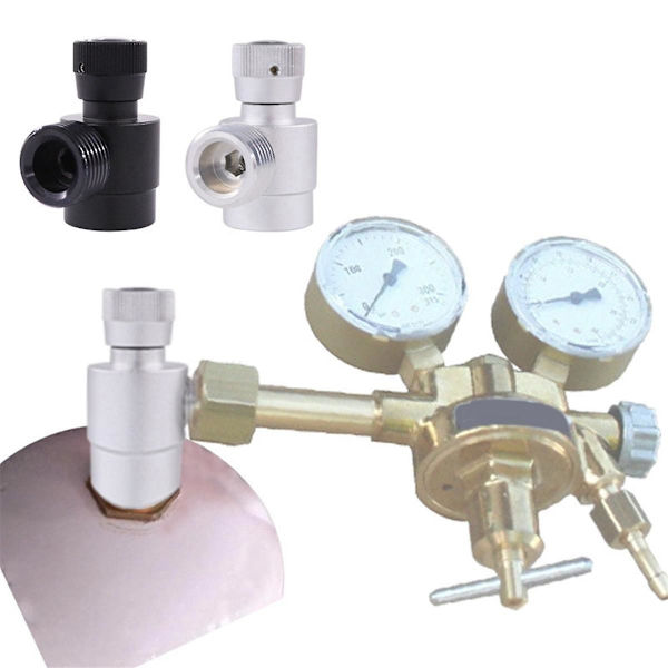 Co2 cylinder genopfyldningsadapter, selvfremstillet gascylinderregulator M10x1 til W21.8-14 ...