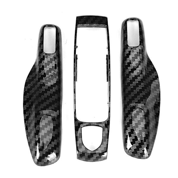 3 stk/sæt Carbon Fiber Style Car Key Trim Cover Passer til Porsche ...
