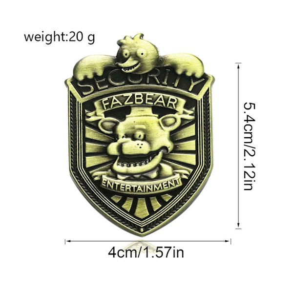 FNAF Security Guard Badge - Freddy Fazbear's Night Guard Pin | Fyndiq
