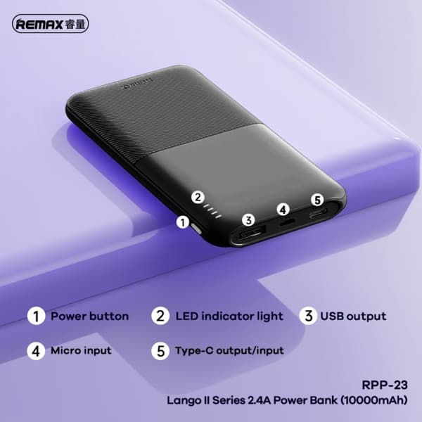 Lango II 10000mAh 2.4A tehopankki RPP-23 Black | Fyndiq