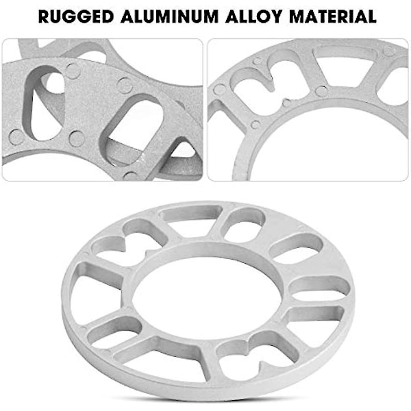 4 stk 3 mm aluminium bilhjul afstandsstykker aluminiumslegering hjul afstandsstykker mellemlæg ...