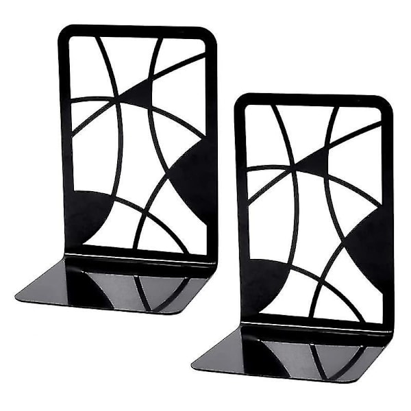 1 Par Sorte Metal Bogstøtter Hullet Ud Bog Stativer Letvægts Holdbare ...