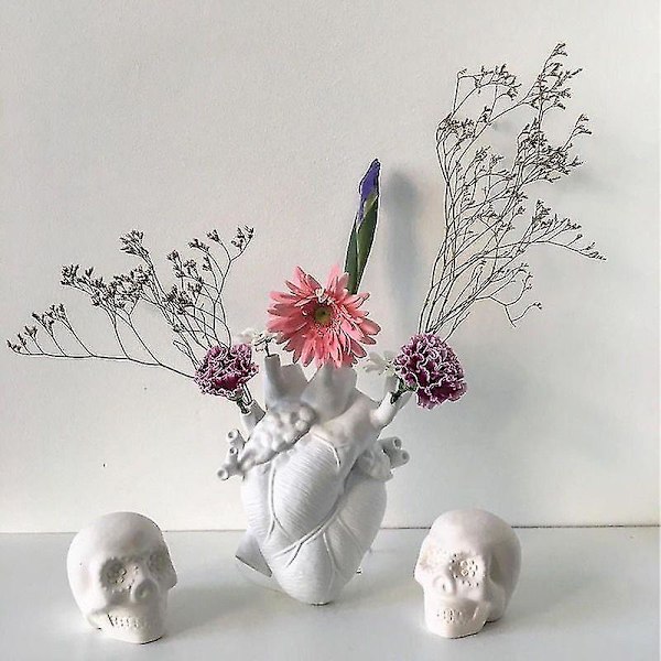 Anatomisk Hjerte Vase Blomsterpotte Hjem Art Skulptur Decor | Fyndiq