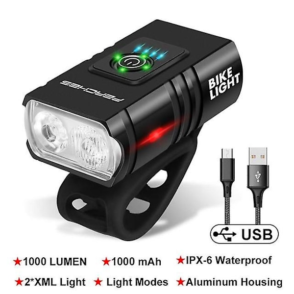 Led Cykel Lygte 1000 Lumen Genopladelig Lys Mtb Road Mountain Bike Forlygte | Fyndiq