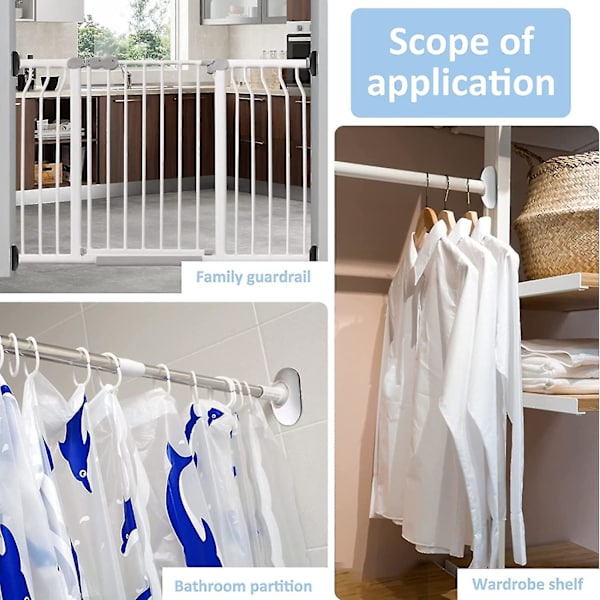 Baby Gate Vægbeskytter Sæt, Stair Gate Extension Wall Saver, hvide ...
