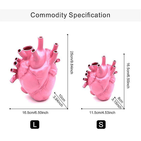 Anatomisk Hjerte Vase Blomsterpotte Hjem Art Skulptur Decor | Fyndiq