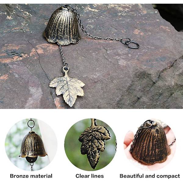 Bell Wind Chime Hanger, vintage windchimes med bronze ahorn blad ...