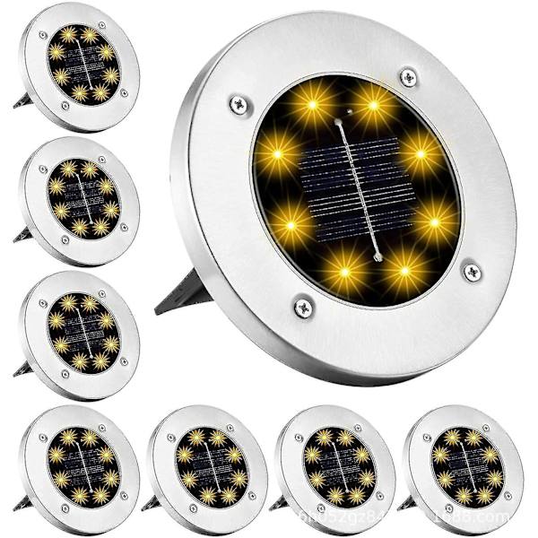 Solcellslampa för trädgård, 8 LED Solcellslampor Utomhus Inbyggda ...