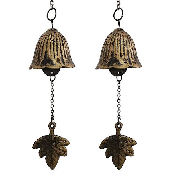 Bell Wind Chime Hanger, vintage windchimes med bronze ahorn blad ...