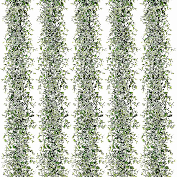 5 Pack 30ft Konstgjorda Eukalyptus Girlander Gröna Rankor Falska ...
