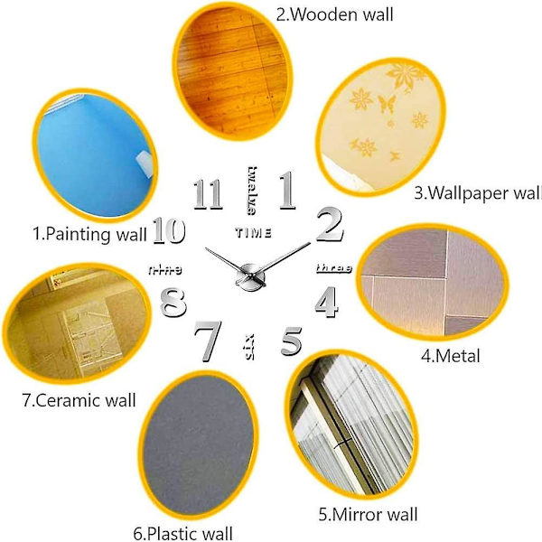 Pendel Mute väggklocka, modernt mode väggklocka Ramlös väggklocka 3d ...