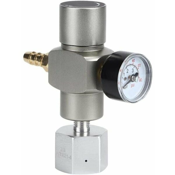 CO2-tryckregulator, 2 i 1 Mini CO2-gasregulator, Sodatryckmätare med 3/8\" till TR21.4-adapter ...