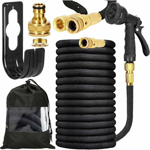 Flexibel trädgårdsslang Slangkrok 8 funktioner 2 x 3/4\" kopplingar ...