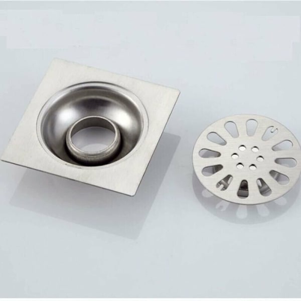 Fyrkantig golvbrunn Rostfritt stål badrumsdörr Avlopp Dusch Golvbrunn 1762 | Fyndiq