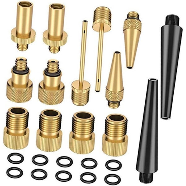 1 sæt cykelventil adapter cykelslange pumpe nål dyse adapter bilpumpe ...
