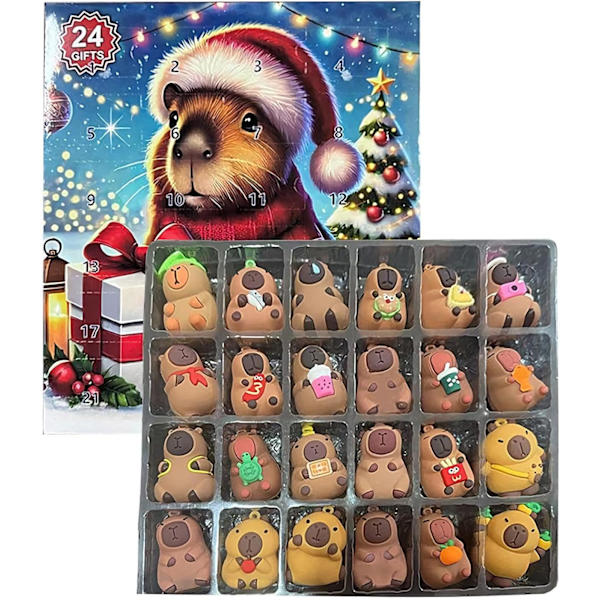 Capybara Adventskalendere 2025, 24 dager Jule-nedtellingsleker ...