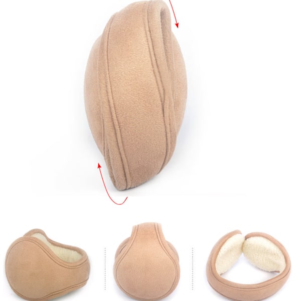 Öronmuffar i mocka, öronvärmare, öronmuffar med lammskinn på baksidan ...