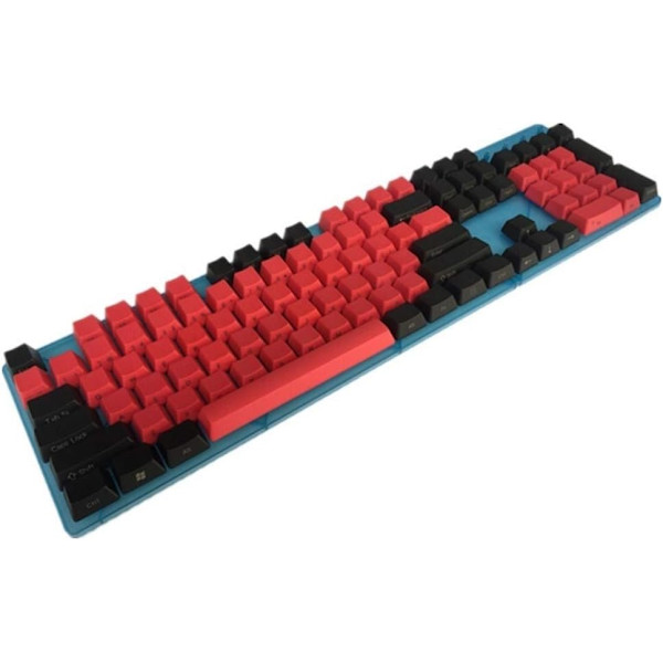 Blandat Röd Svart Tjock Pbt 104 87 61 Iso Ansi Layout Profil Keycaps