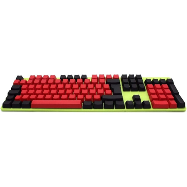 Blandat Röd Svart Tjock Pbt 104 87 61 Iso Ansi Layout Profil Keycaps