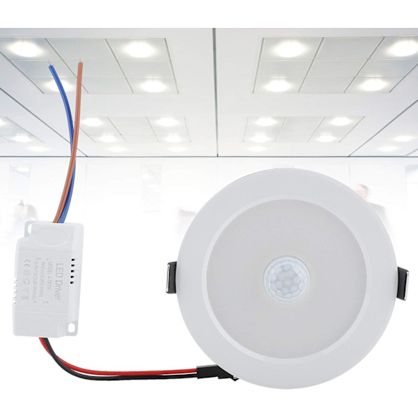 Infraröd rörelsesensor LED-downlight med kopplingsdosa, 9W Cool White ...