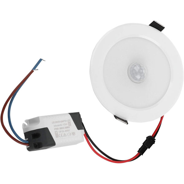 Infraröd rörelsesensor LED-downlight med kopplingsdosa, 9W Cool White ...