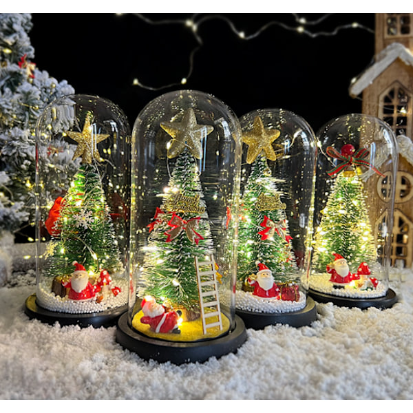 Mini julgran gåva glaskupol, juldekoration Style 4 | Fyndiq