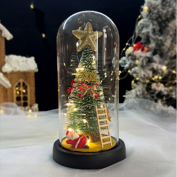 Mini julgran gåva glaskupol, juldekoration Style 4 | Fyndiq