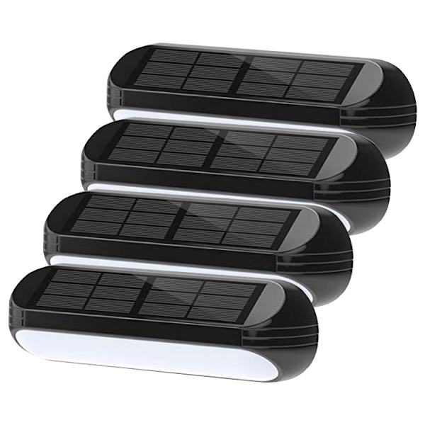Solcellslampor för staket, 4-pack solcellslampor utomhus trädgård med ...