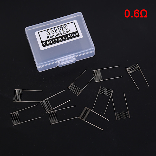 10 stk Rebuild Mesh Coil Wire ResistanceNi80 0,3 0,4 0,6ohm Repl 0.6Ω ...