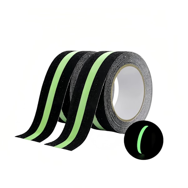 Pakke med 2 ruller skridsikker og selvlysende tape, til vandtætte og ...