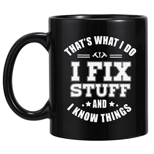 Rolig \"Jag Fixar Saker och Jag Kan Saker\" Keramisk Mugg, 350ml ...