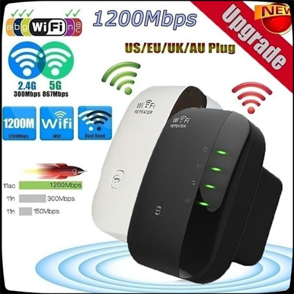 Wireless-N Wifi Repeater AP Router Signal Booster Extender Ampl Black ...
