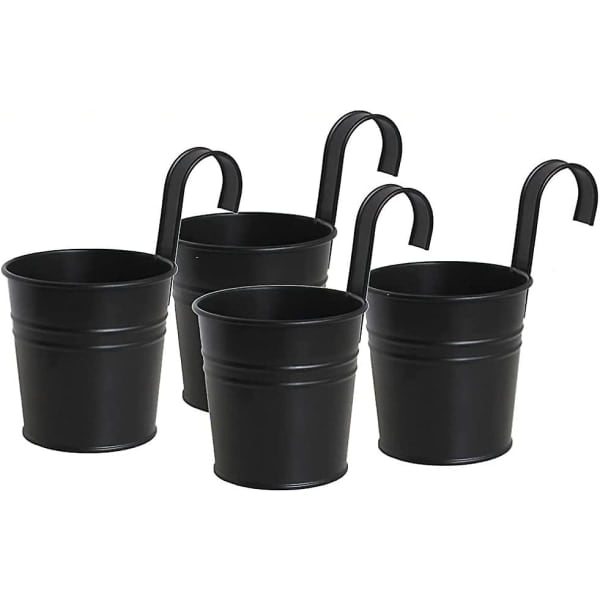 Sorte metal jern hængende blomsterkrukker, holdbare potter med ...