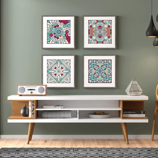 [RM]20 Pieces 20*20cm Vintage Teal Moroccan Peel-and-Stick Tiles ...
