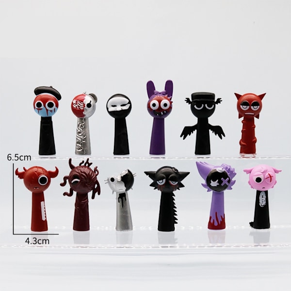 12 st 4,5 cm Roliga Sprunki Figuras Modell PVC Sprunki Spel Action ...