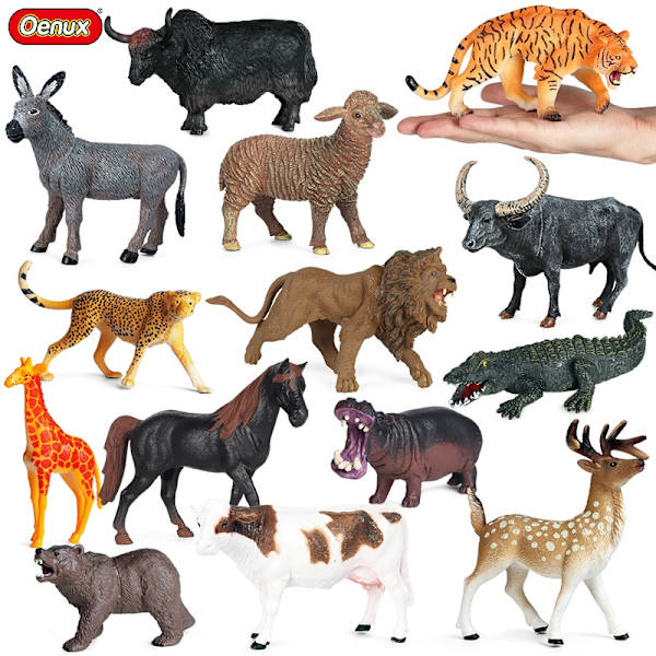 Oenux Simulering Vilda djur Lejon Tiger Elefant Häst Jak Modell Action ...