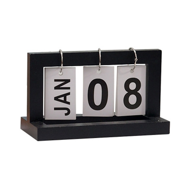 Daglig kontor Metal Flip Skrivbord Kalender Perpetual Wood Vintage ...