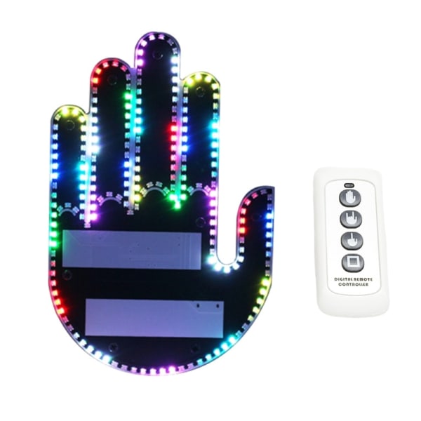 Fjärrkontroll bilfingerljus, 3 gester bil bakfönster LED skyltljus, bil ...