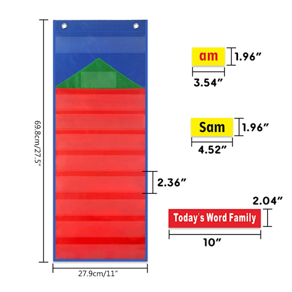Klasseværelses Word Family Pocket Chart med 217 Word Family Card Word ...
