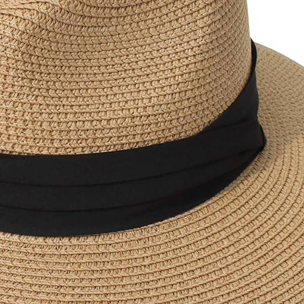 Damer Herr Panama Straw Hat Sommar Solhatt med bred brätte Anti-UV för ...