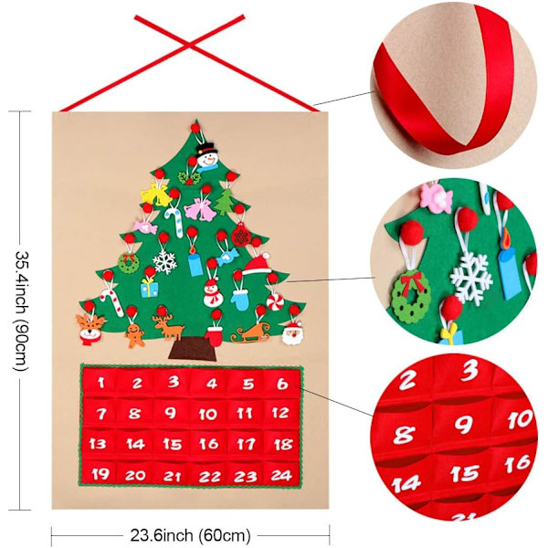 Julgran adventskalender för barn 24 dagars nedräkning till ...